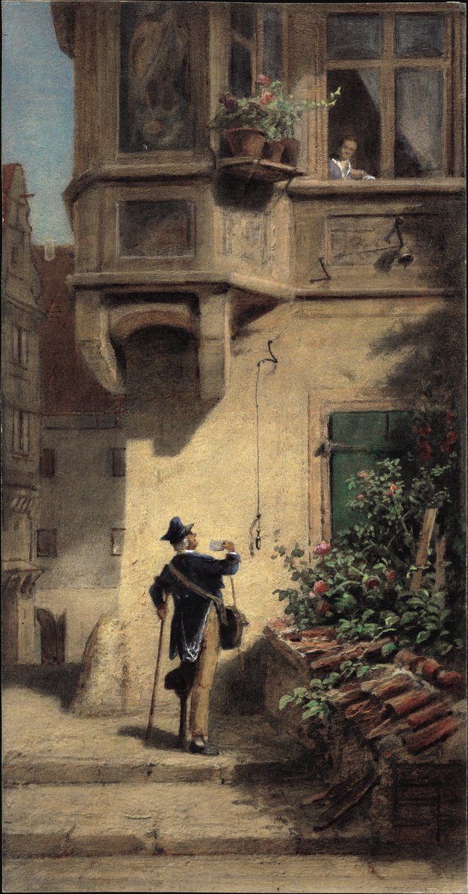 Der Postbote von Carl Spitzweg: hochwertiger Kunstdruck
